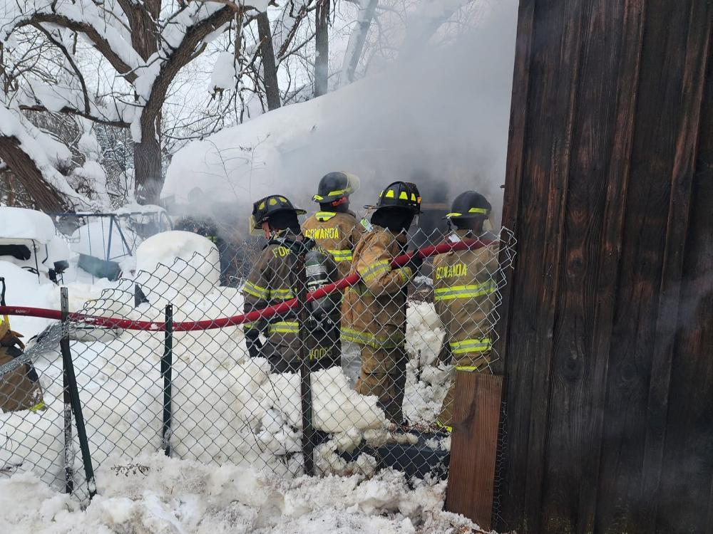 Firefighters Extinguish Fire at Barn with Collapsed Roof in Town of ...