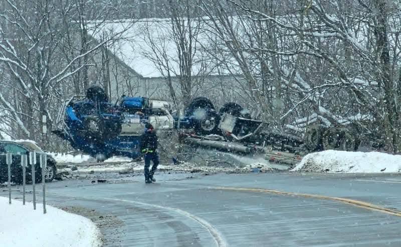 Crash Between Car And Gas Delivery Truck Shuts Down Route 60