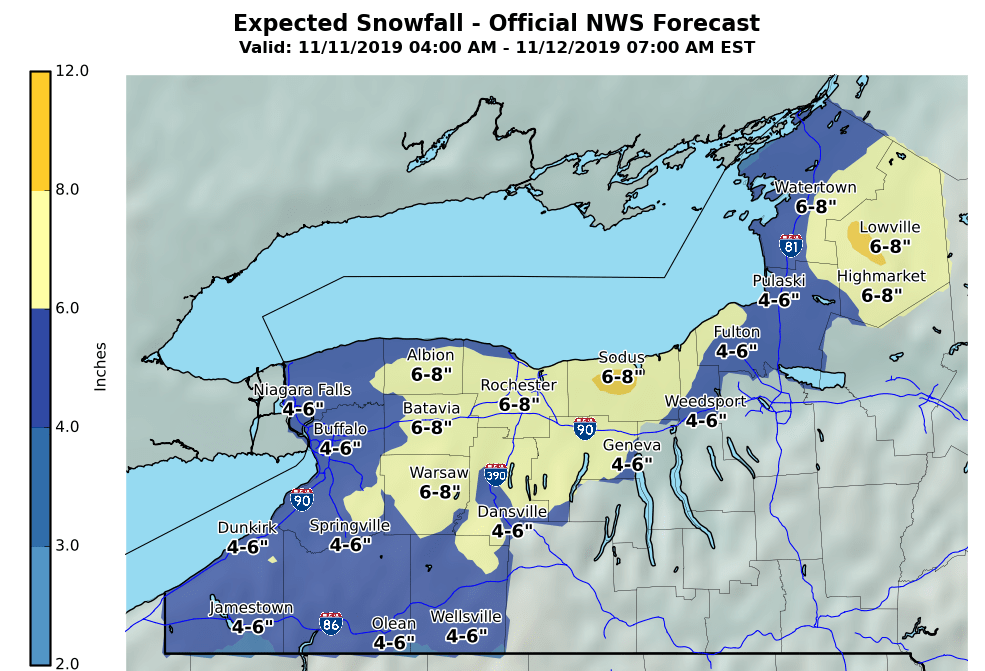 Significant Snowfall Event to Hit Western New York on Monday ...