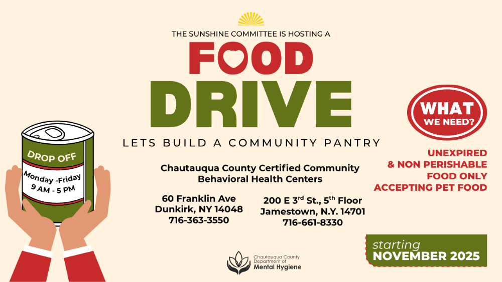 Mental Hygiene Department Holding Food Drive at County's CCHBCs ...