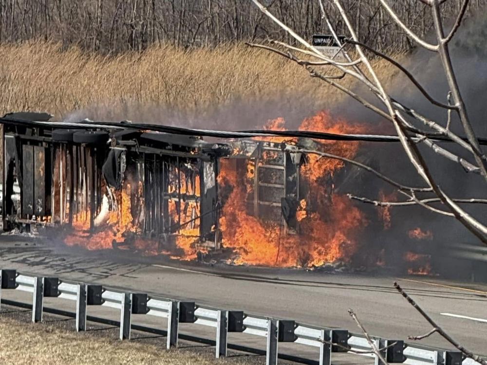 Camper Fire Slows Traffic on I-90 in Westfield Area | Chautauqua Today