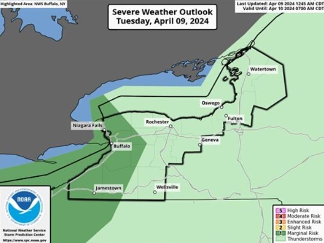 Parts of WNY Under Marginal Risk for Severe Storms | Chautauqua Today