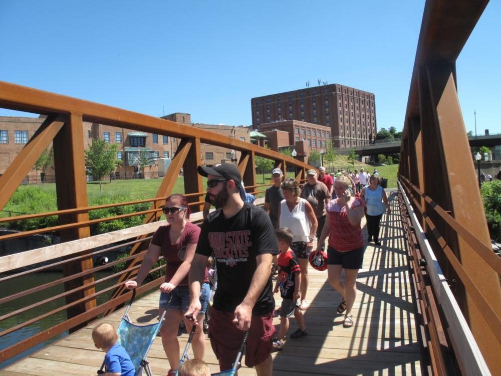 Dedication Held for Jamestown Riverwalk Pedestrian Bridges | Chautauqua ...